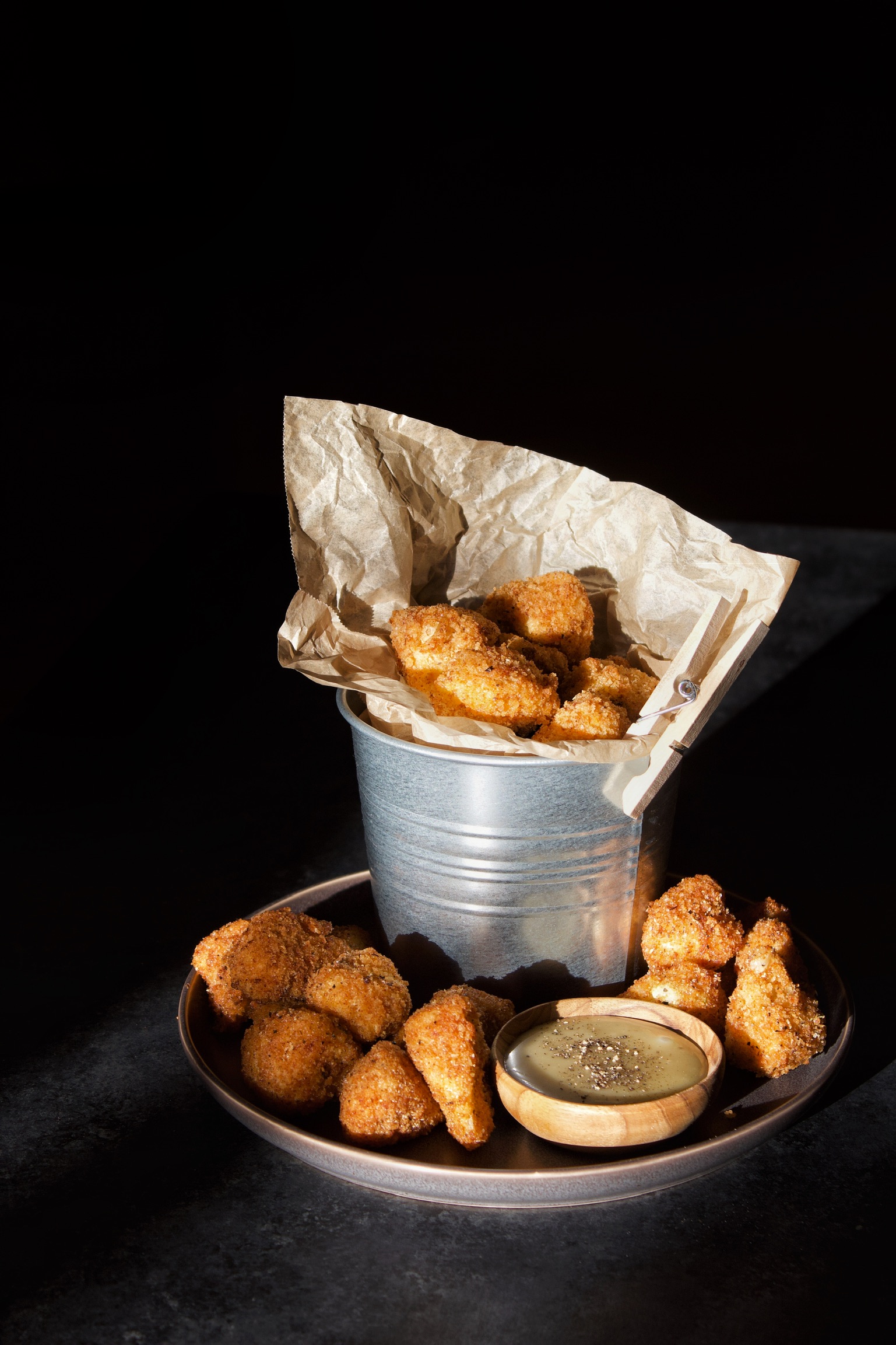 Hot & Crispy Lemon Pepper Popcorn Cauliflower w/ Creamy Agave Mustard ...